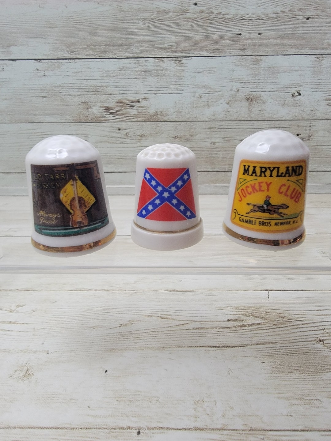 Vintage Porcelain Sewing Thimble Lot of 3 - Whiskey Etc - Etsy