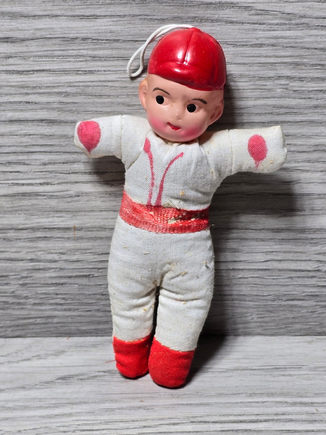 1940s Carnival Prize Toy Baseball Player Celluloid Head Stuffed Sawdust ...
