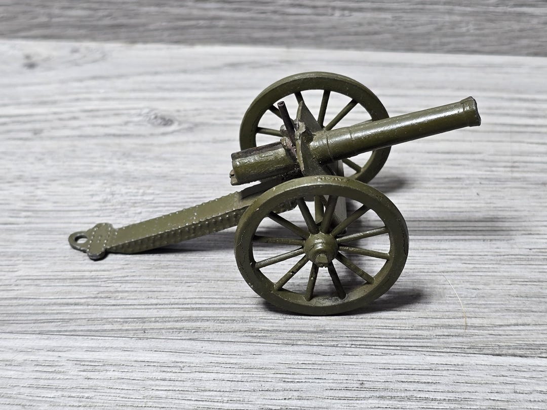 Vintage Britains WWI Cannon Made in England Cast Iron & Metal Toy Green ...