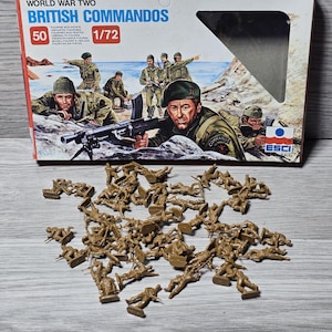 Vintage ESCI 1/72nd Scale Plastic WWII British Commandos Soldier Set ...