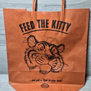Vintage ESSO Tiger Feed the Kitty Halloween Bag With Handles Old Gas ...