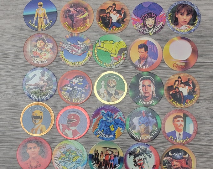1990s Pogs Power Rangers Milk Caps Lot of 30 5 Plastic Slammers - Etsy