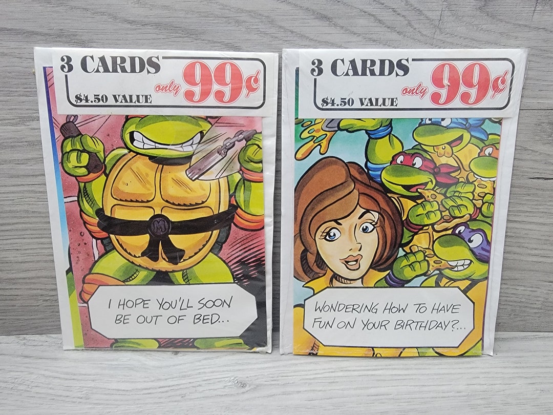 1989 SEALED TMNT Ninja Turtles Greeting Cards 2 Packs 6 Cards - Etsy