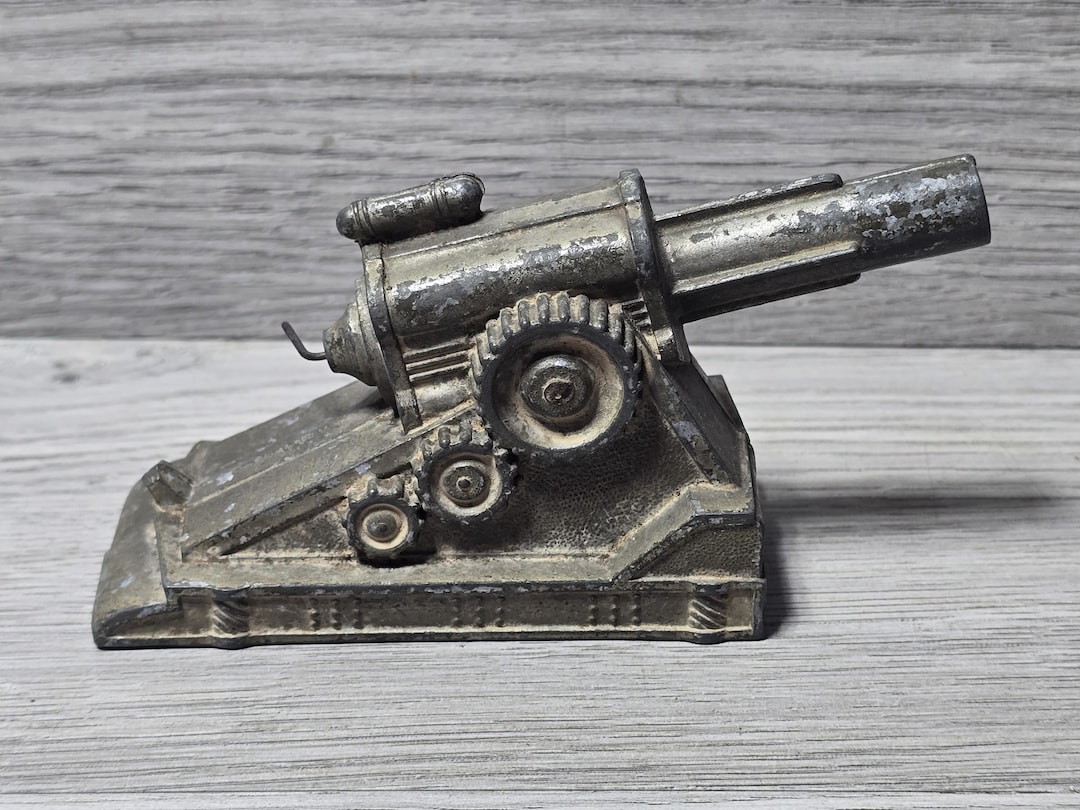 Vintage Spring Loaded Howitzer Cannon Die Cast Metal Toy Made in USA ...