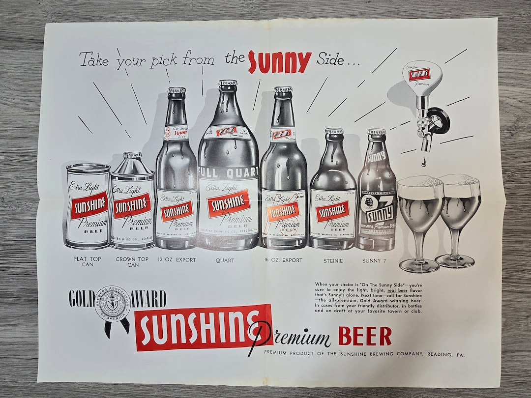1960s Sunshine Premium Beer Take Your Pick Original Poster ...