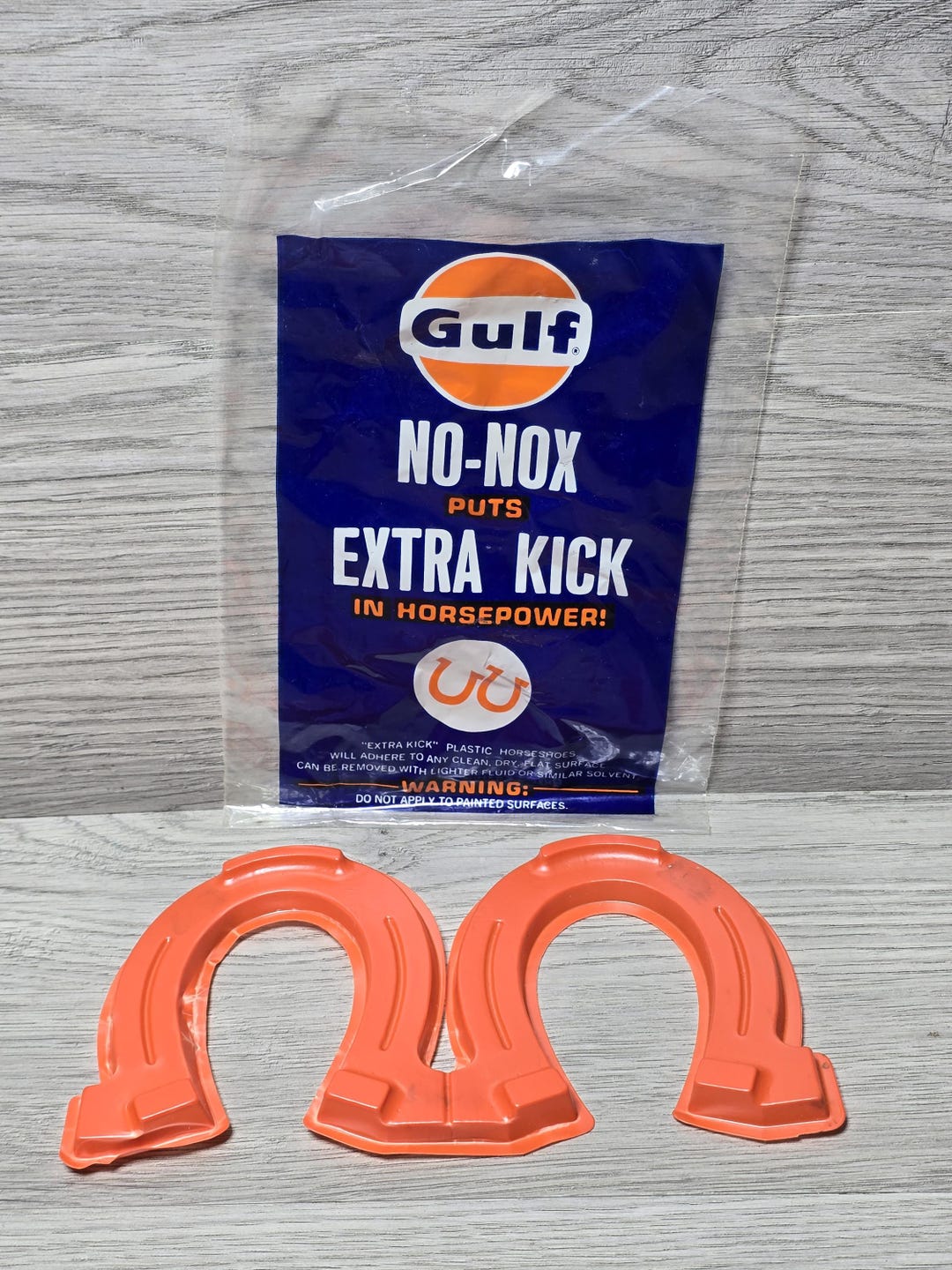 Vintage Gulf No Nox Extra Kick Plastic Horseshoe Gas Station ...