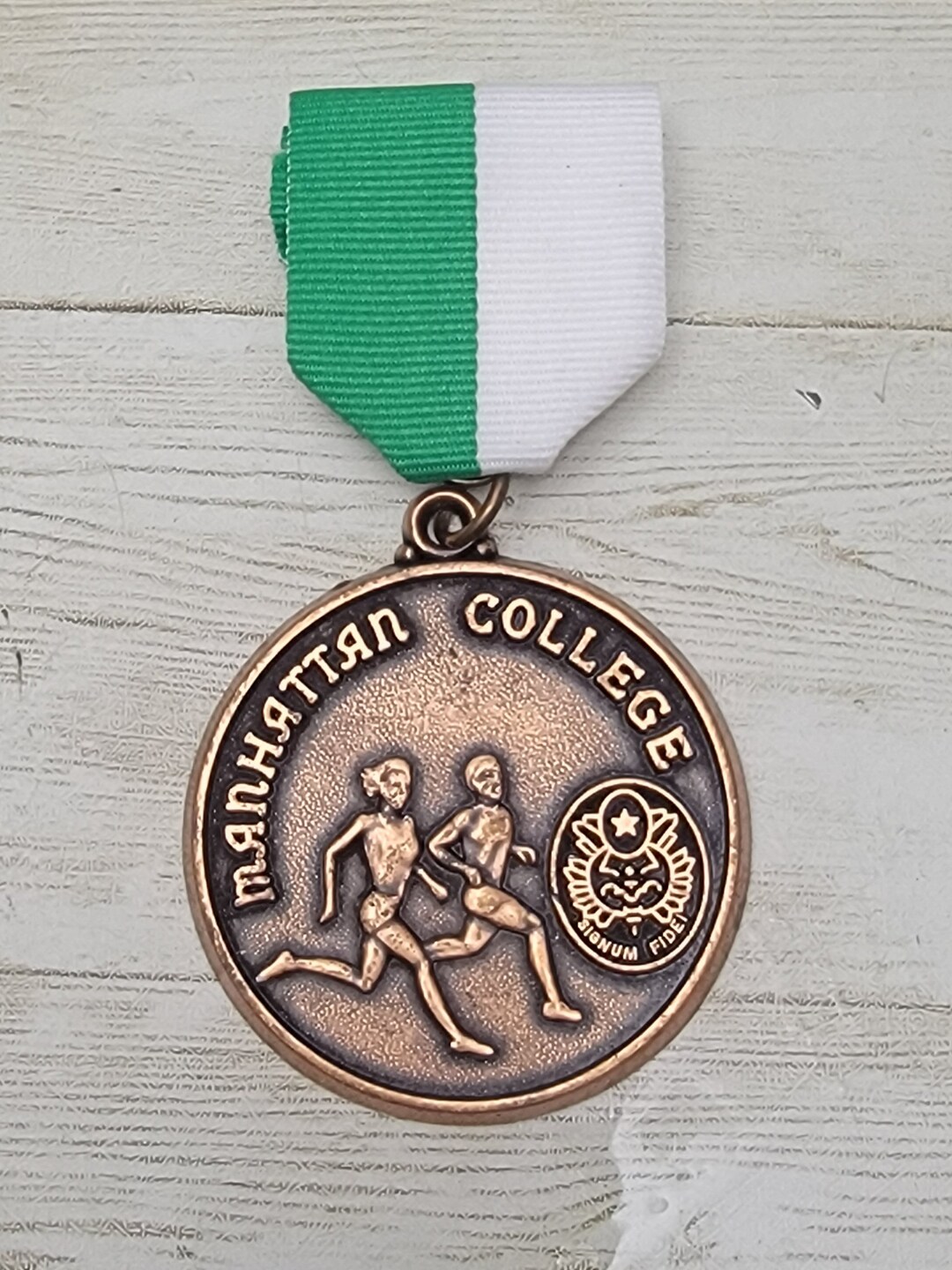 Vintage Bronze Manhattan College Signum Fidei Badge Medal - Etsy