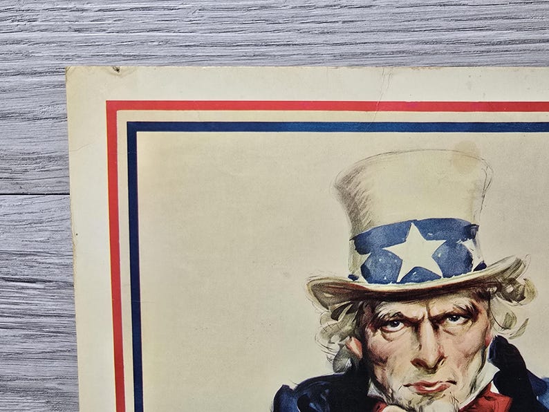 1983 Original I Want You for US Army Military Poster Uncle Sam ...