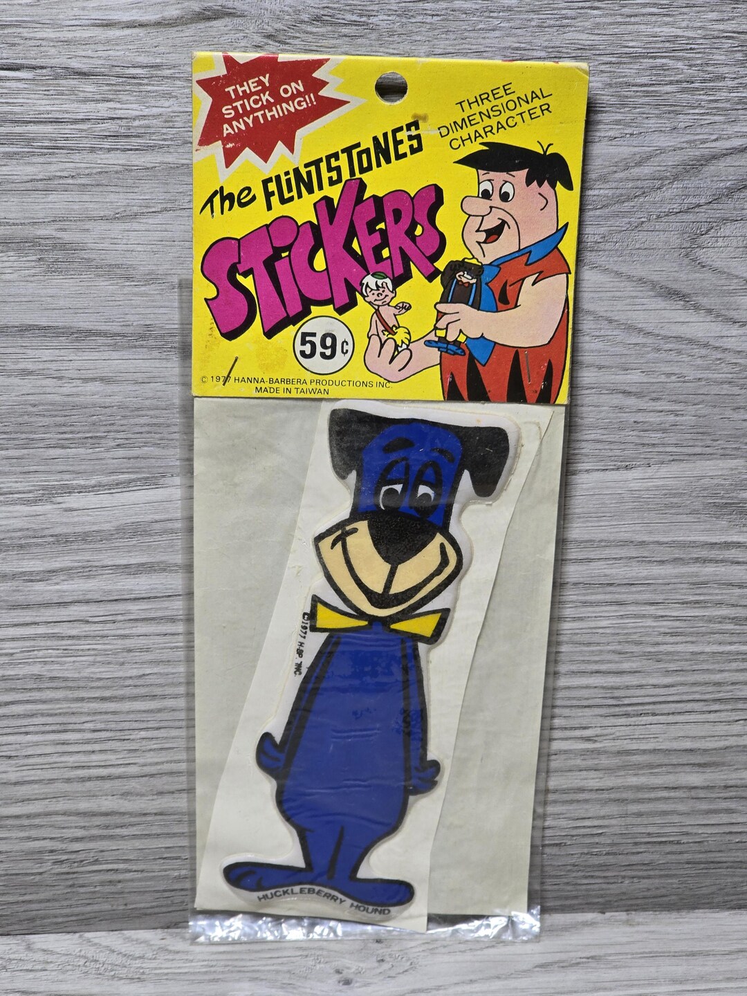 1977 Huckleberry Hound Puffy Sticker by Hanna Barbera NOS - Etsy