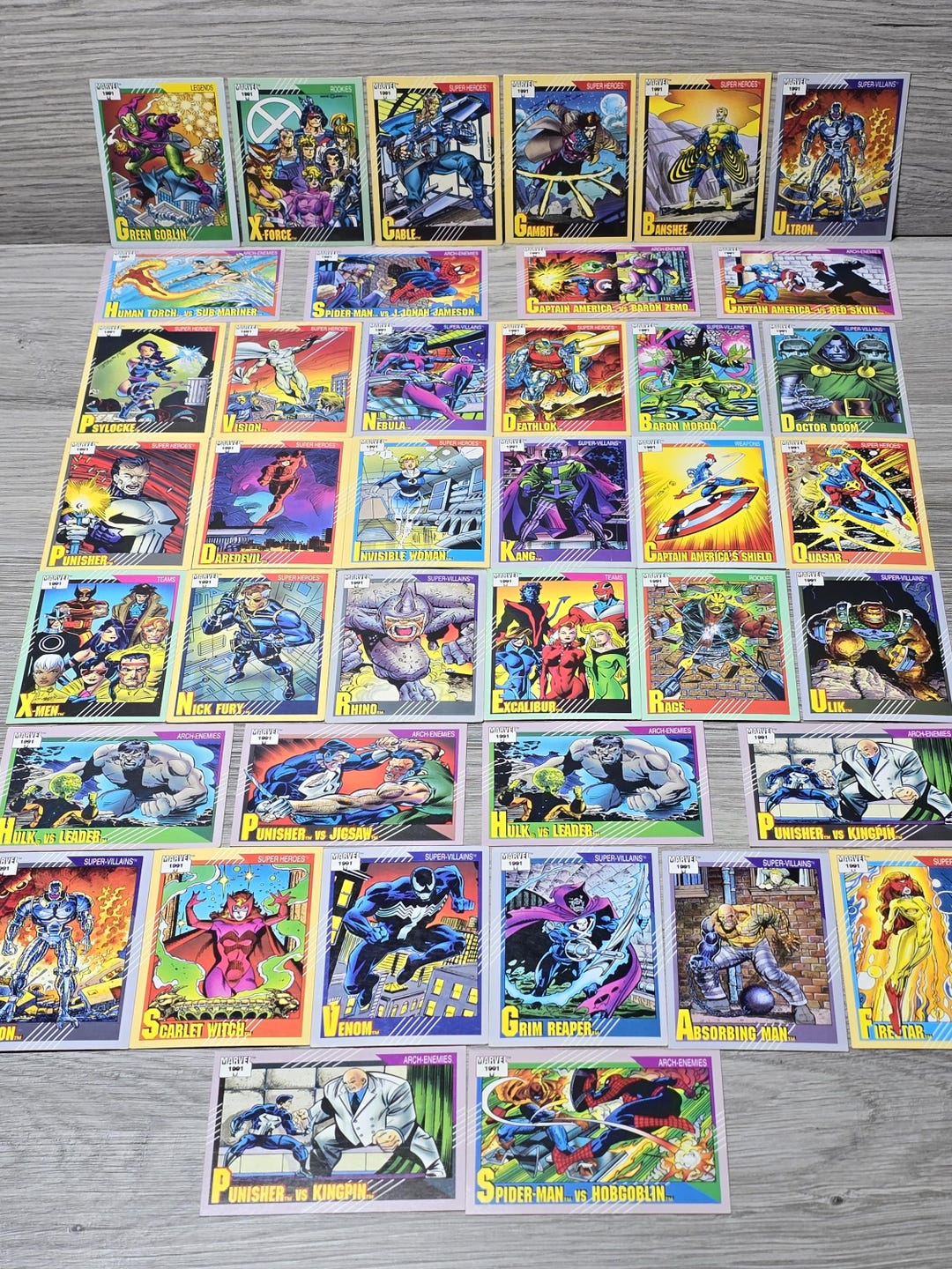 1991 Marvel Impel Card Lot of 40 Trading Cards Very Nice Condition - Etsy