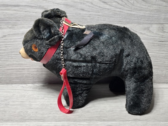 1940s Rubber Nose Stuffed Plush Bear W Leash Smoky Mountains NC Etsy UK