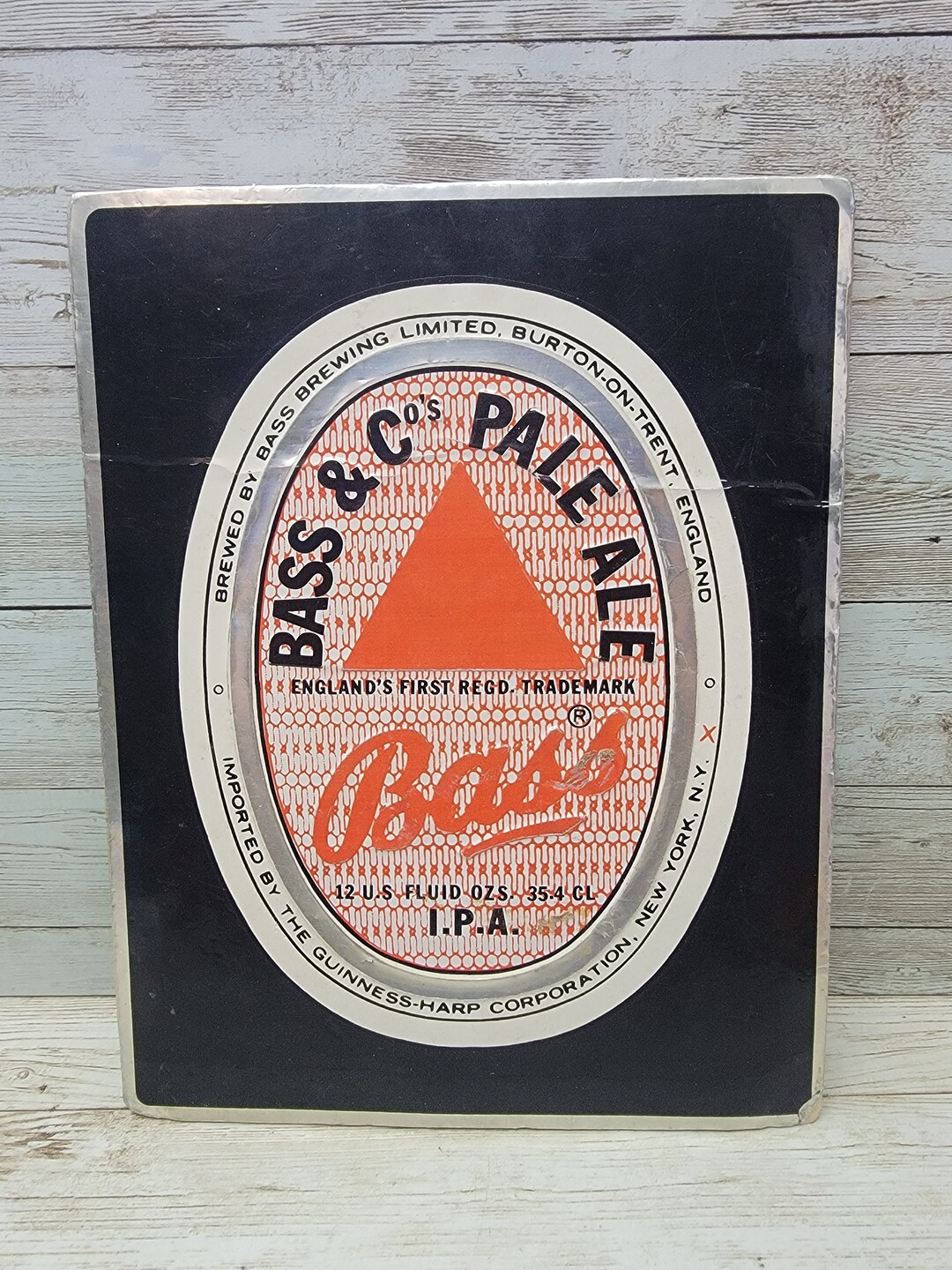Vintage BASS IPA Beer Store Display Cardboard Advertising Sign RARE - Etsy