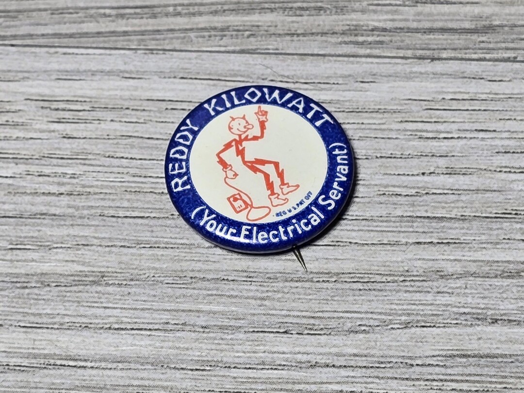 1950s Nice Original Reddy Kilowatt Electric Company 1" Pinback Button ...
