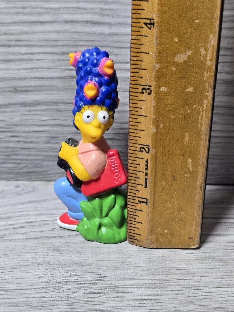 1990 Marge Simpson PVC Figure Bird Watching With Birds in Hair Burger ...