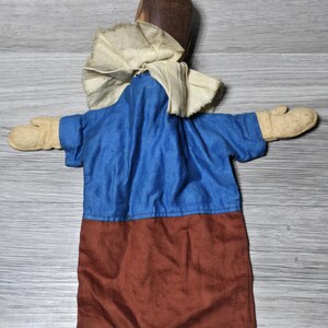 Antique Hand Carved Wood Head Felt Hands German Jester Hand Puppet ...