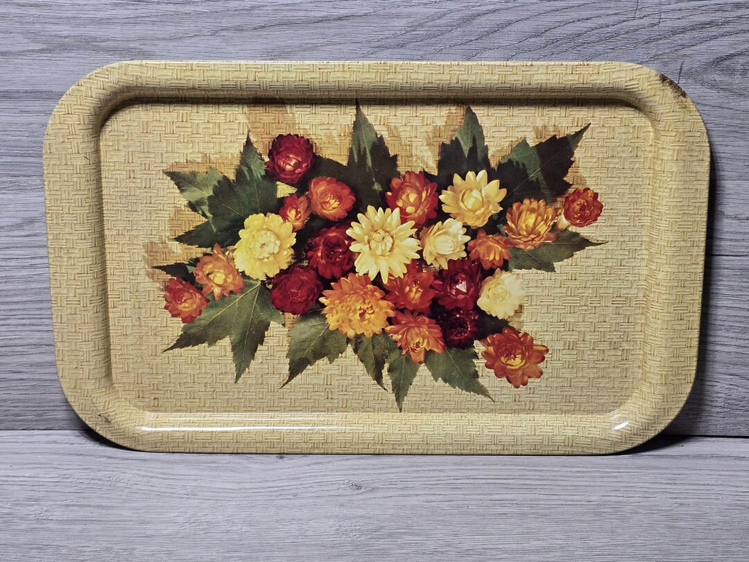 1950s MCM Mid Century Metal Lap Bed TV Tray Floral Kitsch 14x9 - Etsy