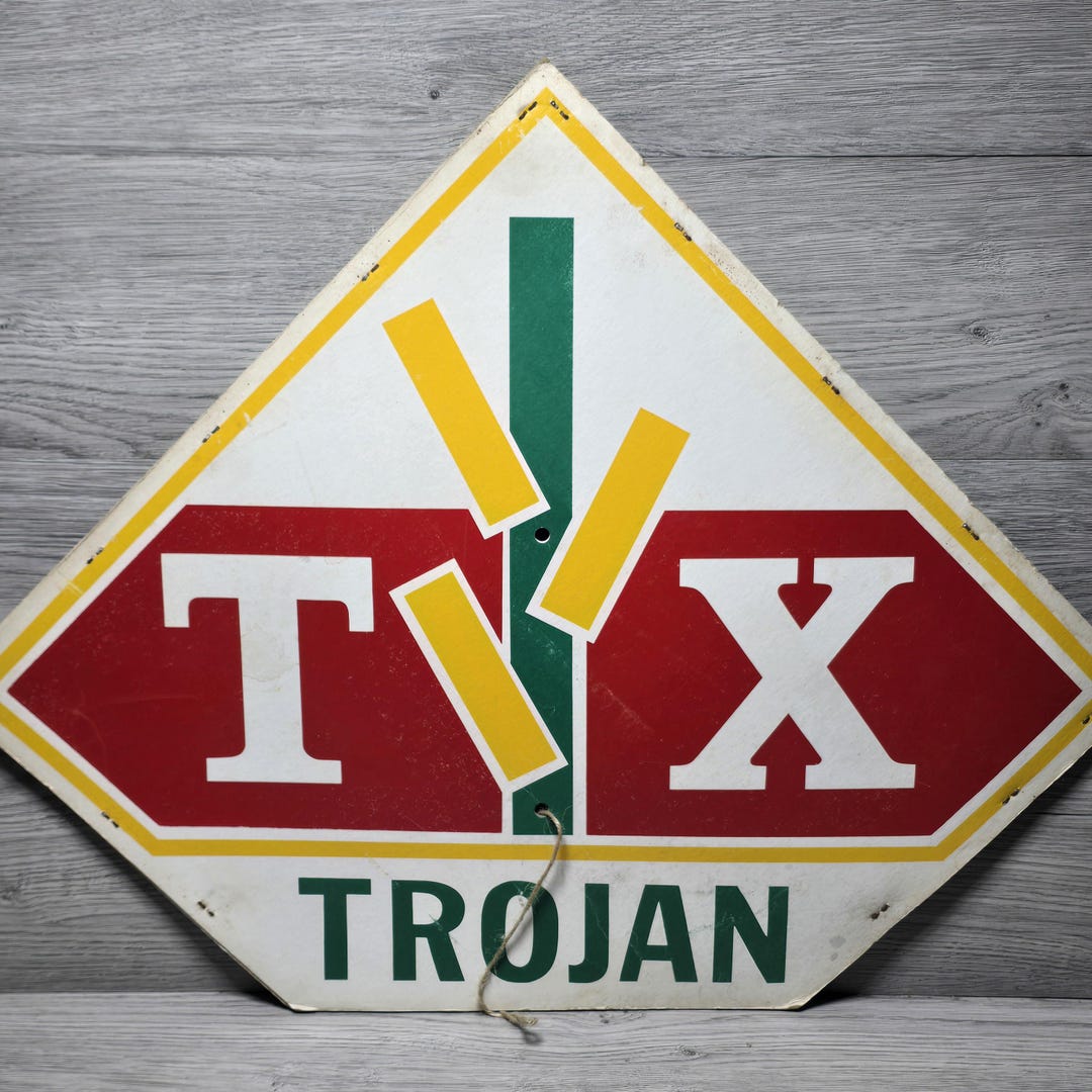 Vintage TX Trojan Seed Agriculture Farm Advertising Heavy Cardboard ...
