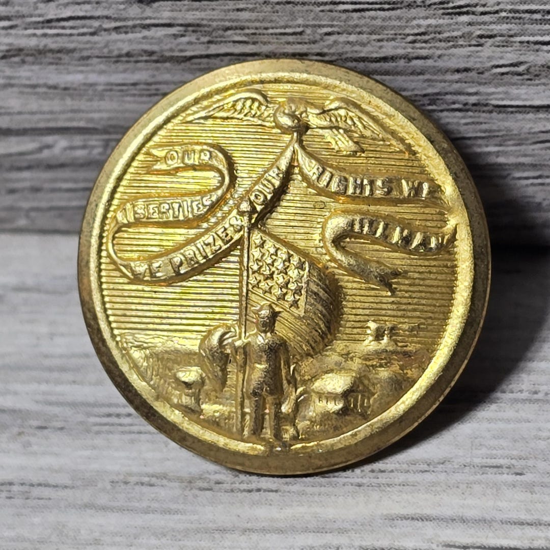 Post Civil War Iowa State Seal Military Officer Uniform Coat Button ...