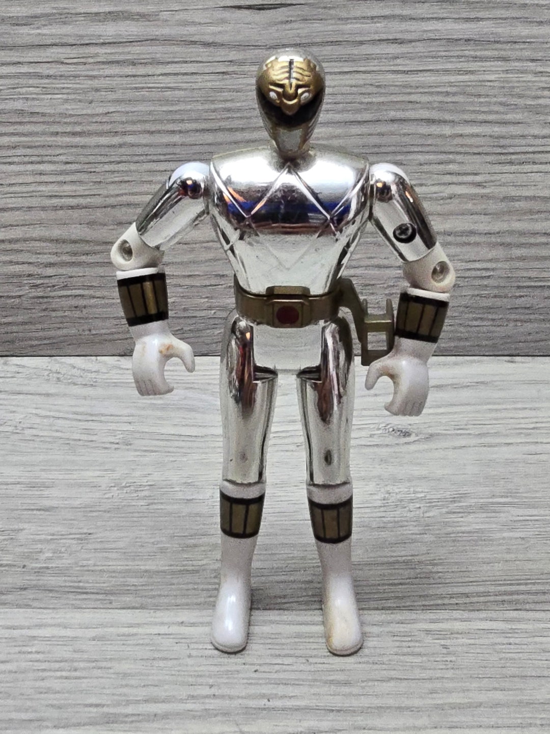 1995 Power Rangers Mighty Morphin White Ranger Chrome 5 1/2 Action ...