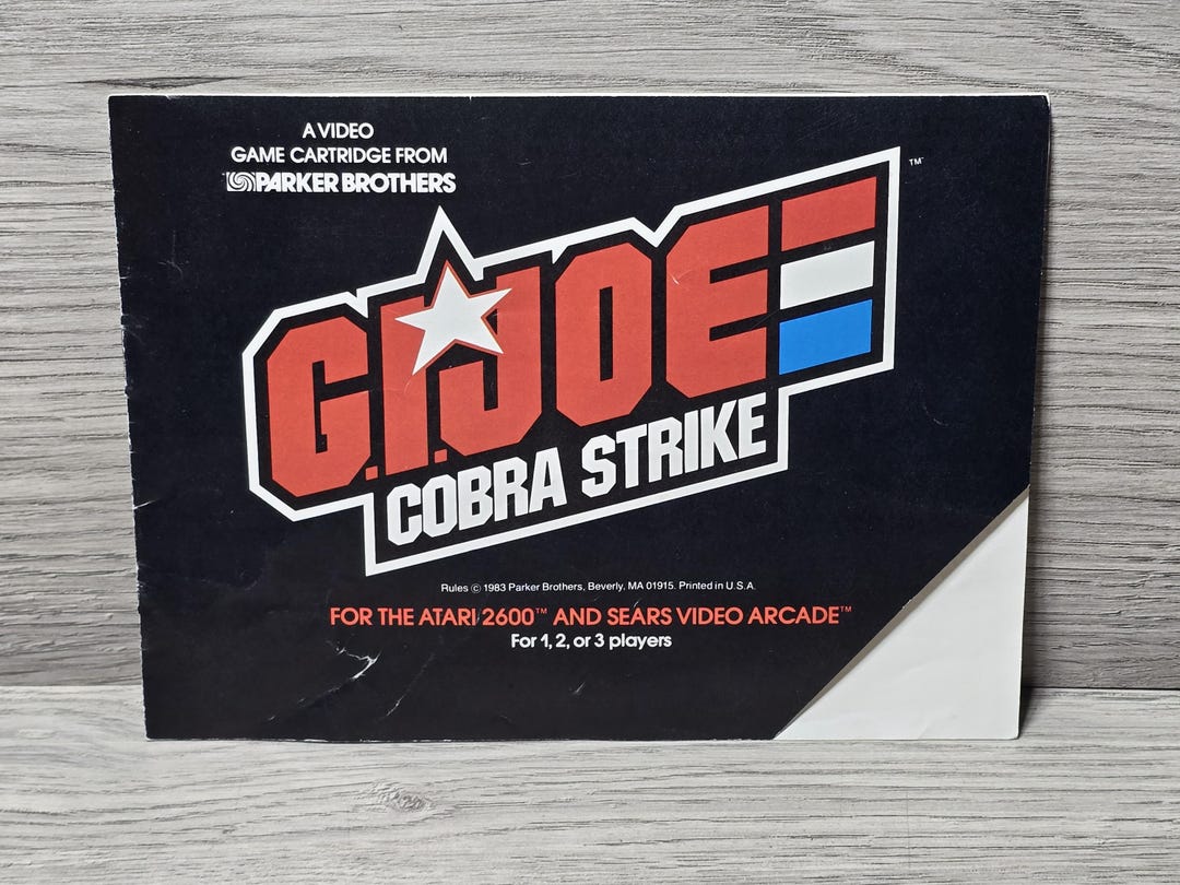 1983 Manual Only Atari 2600 GI Joe Cobra Strike ARAH Cut Corner ...