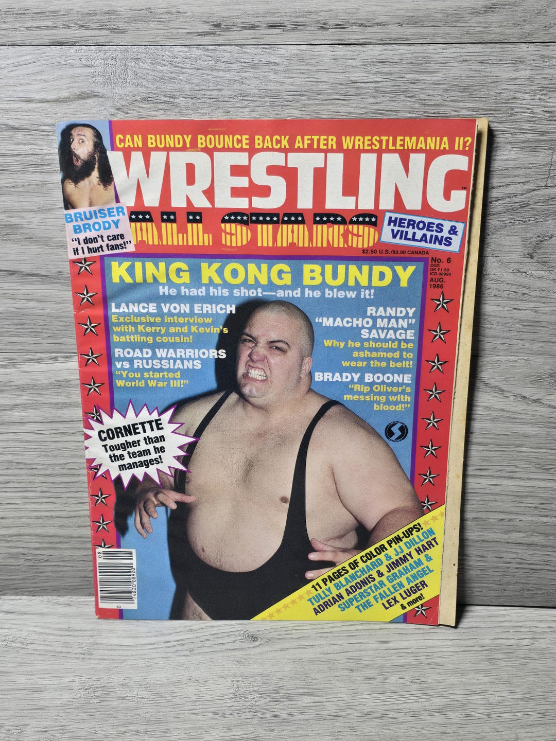 1986 August Wrestling All Stars Magazine Hulk Hogan King Kong Bundy Lex ...