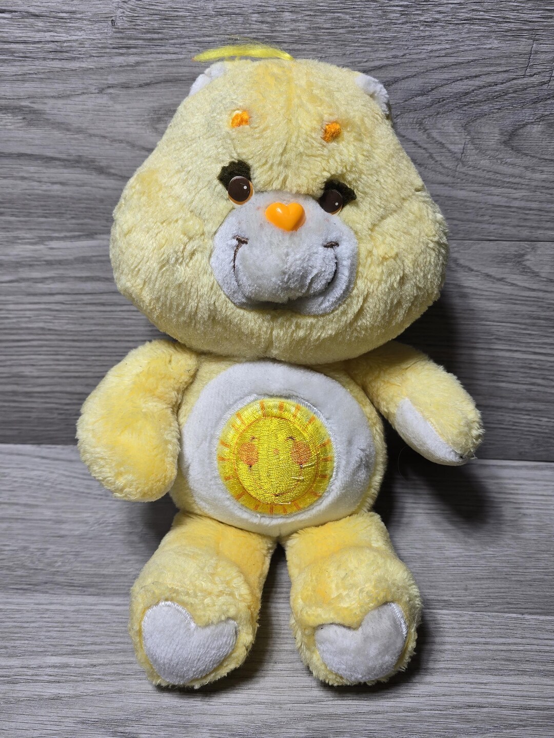 1984 Kenner Originial Funshine Care Bear Yellow Plush Sunshine Stuffed ...