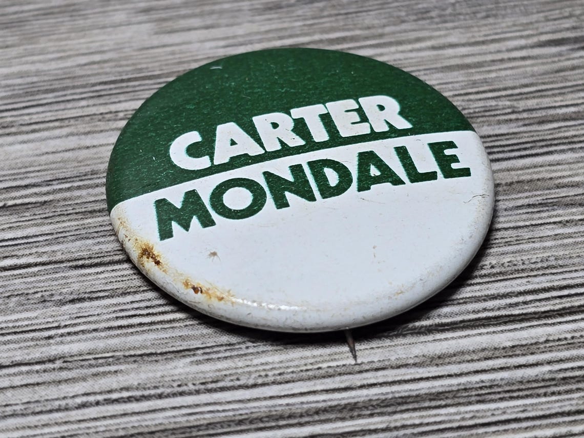 1976 Jimmy Carter Walter Mondale Presidential Campaign Pin Pinback ...