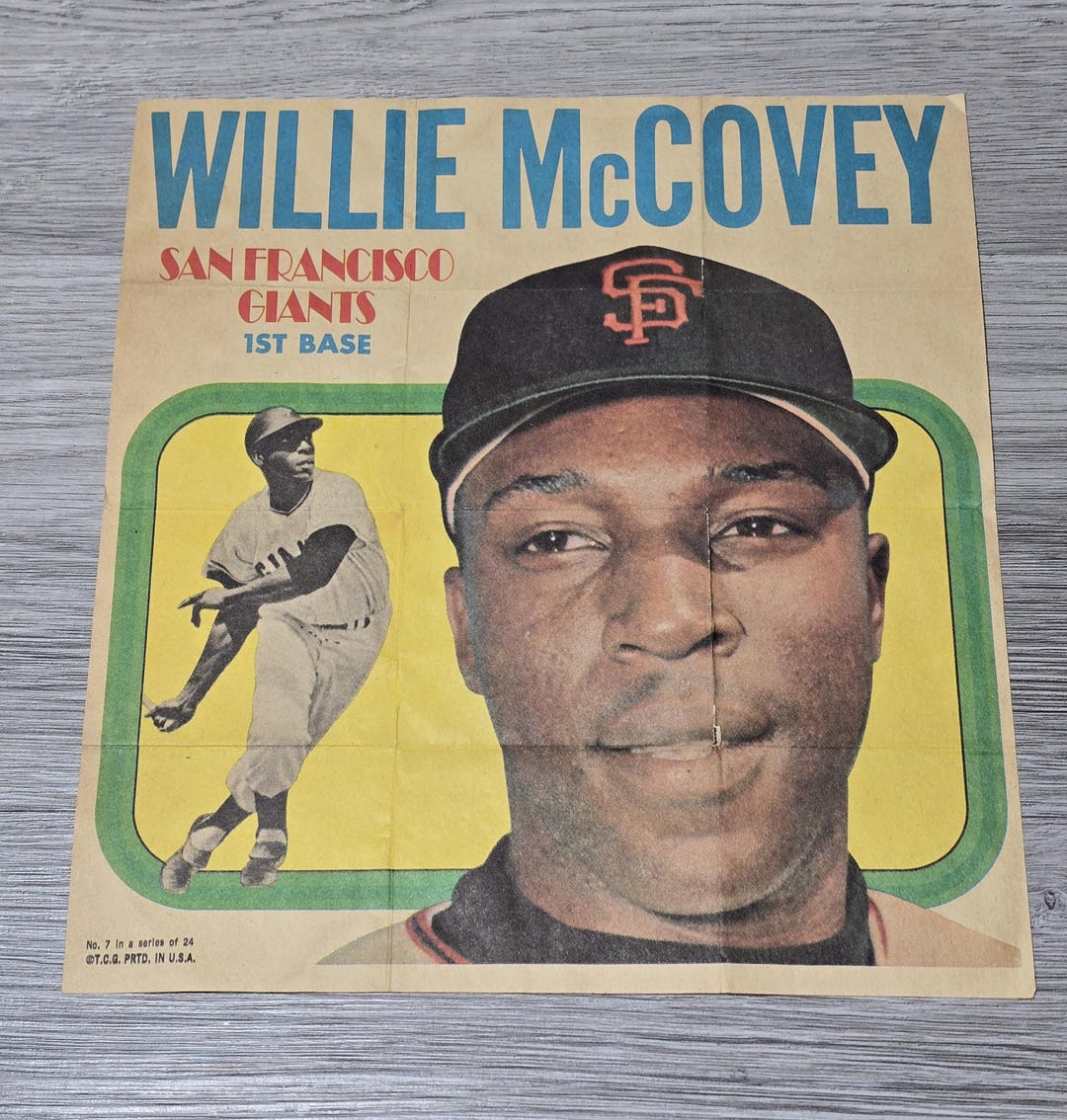 1970 Topps Poster San Francisco Giants Willie Mccovey 9"x10" - Etsy