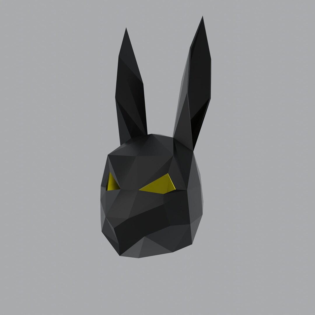 GEOMETRIC BUNNY MASK "stl", Geometric Mask, 3d Mask, Animal Mask ...