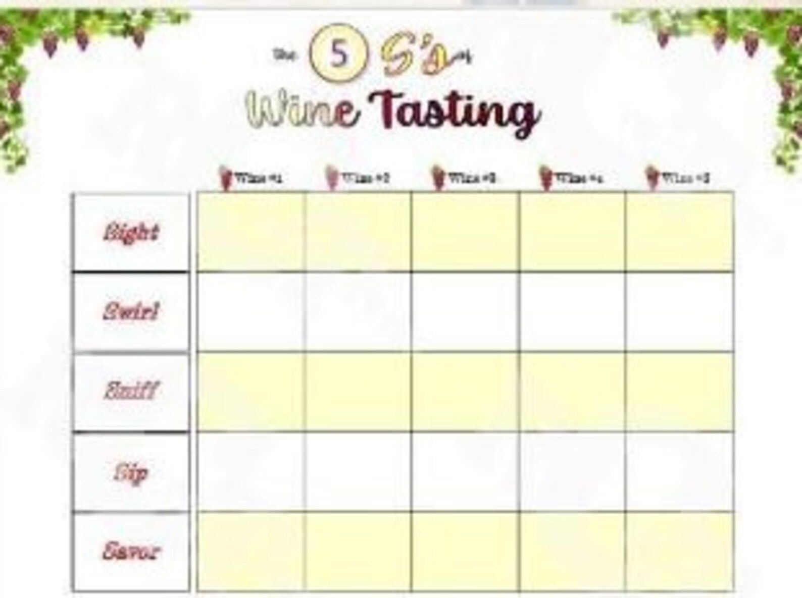 Elevate Your Wine Tasting Party With Downloadable Wine Tasting Mat - Etsy