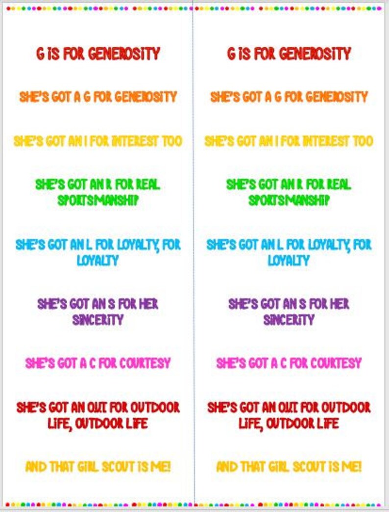 G is for Generosity Song Lyrics - Etsy