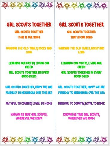 Girl Scouts Together Song Printable - Etsy