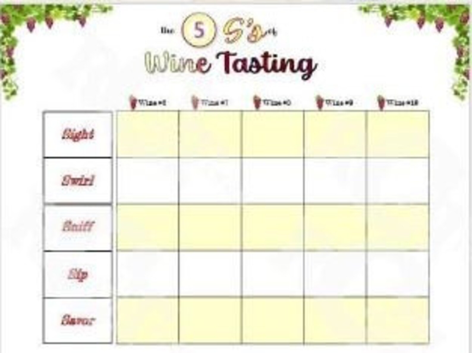 Elevate Your Wine Tasting Party With Downloadable Wine Tasting Mat - Etsy