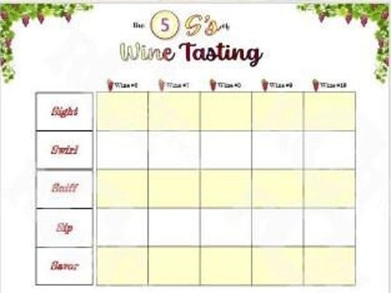 Elevate Your Wine Tasting Party With Downloadable Wine Tasting Mat - Etsy