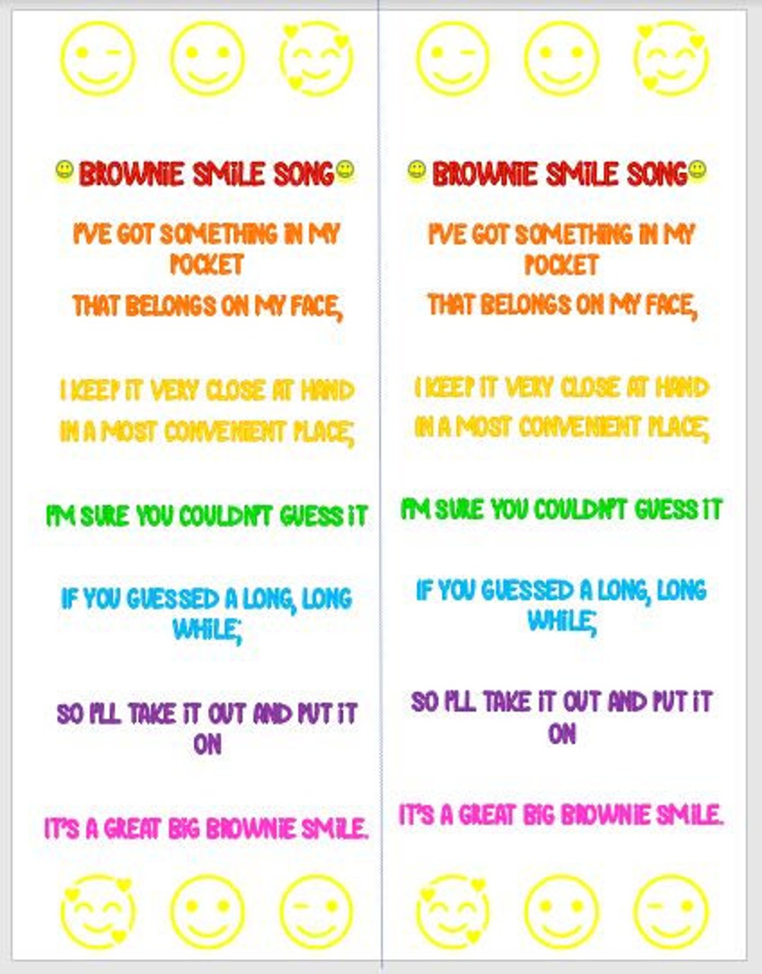 Brownie Smile Song - Etsy