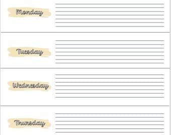 Weekly Planner Monday to Friday - Etsy