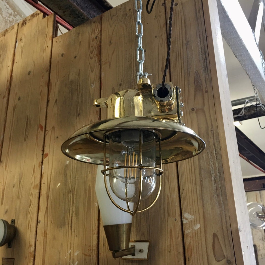 Brass Captains Lights Ceiling Hanging Nautical Light With Chain - Etsy UK