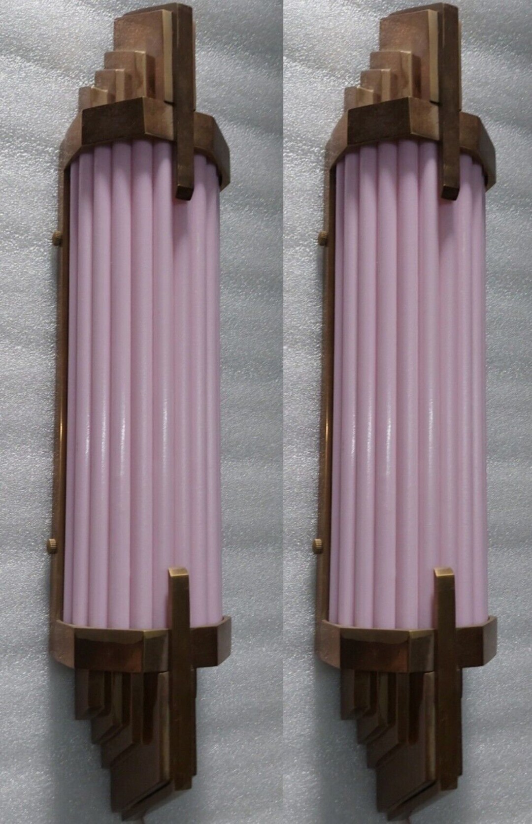 Art Deco Brass Pink Glass Rod Vintage Ship Light Wall Sconces Lamp - Etsy