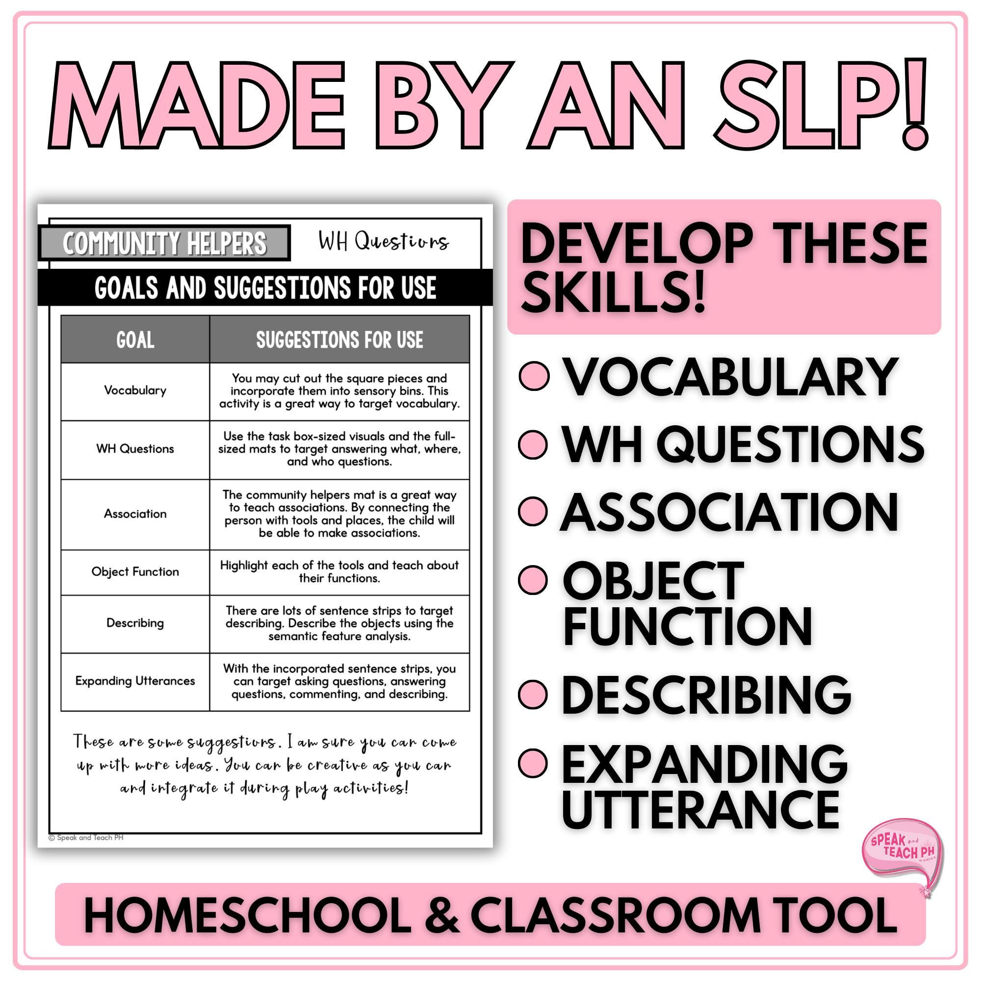 Educational Community Helpers Printable for Preschool Learning - Speech ...