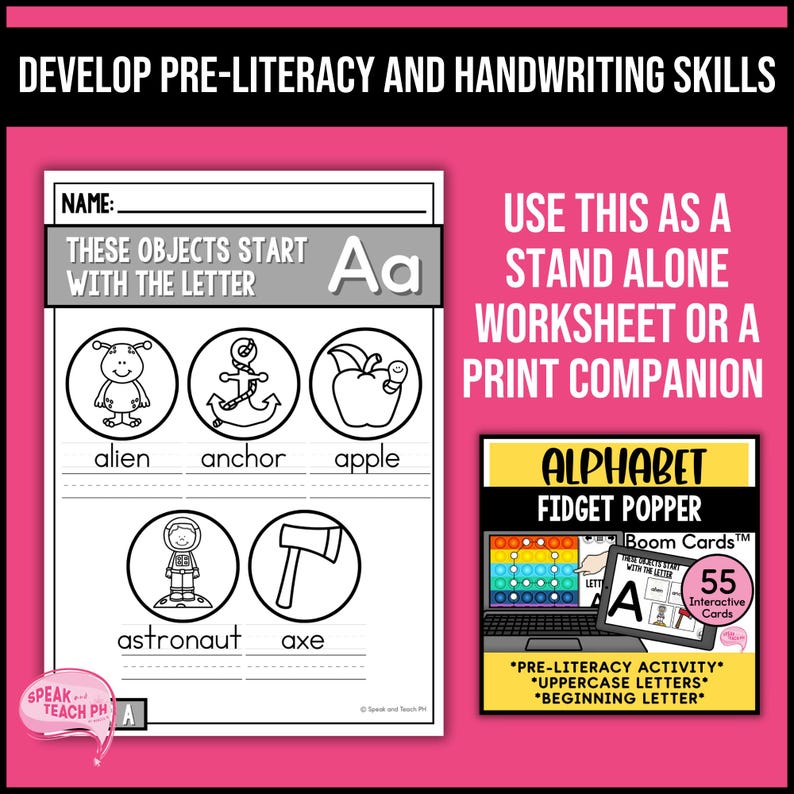 Alphabet Worksheet Printable Preschool - Etsy