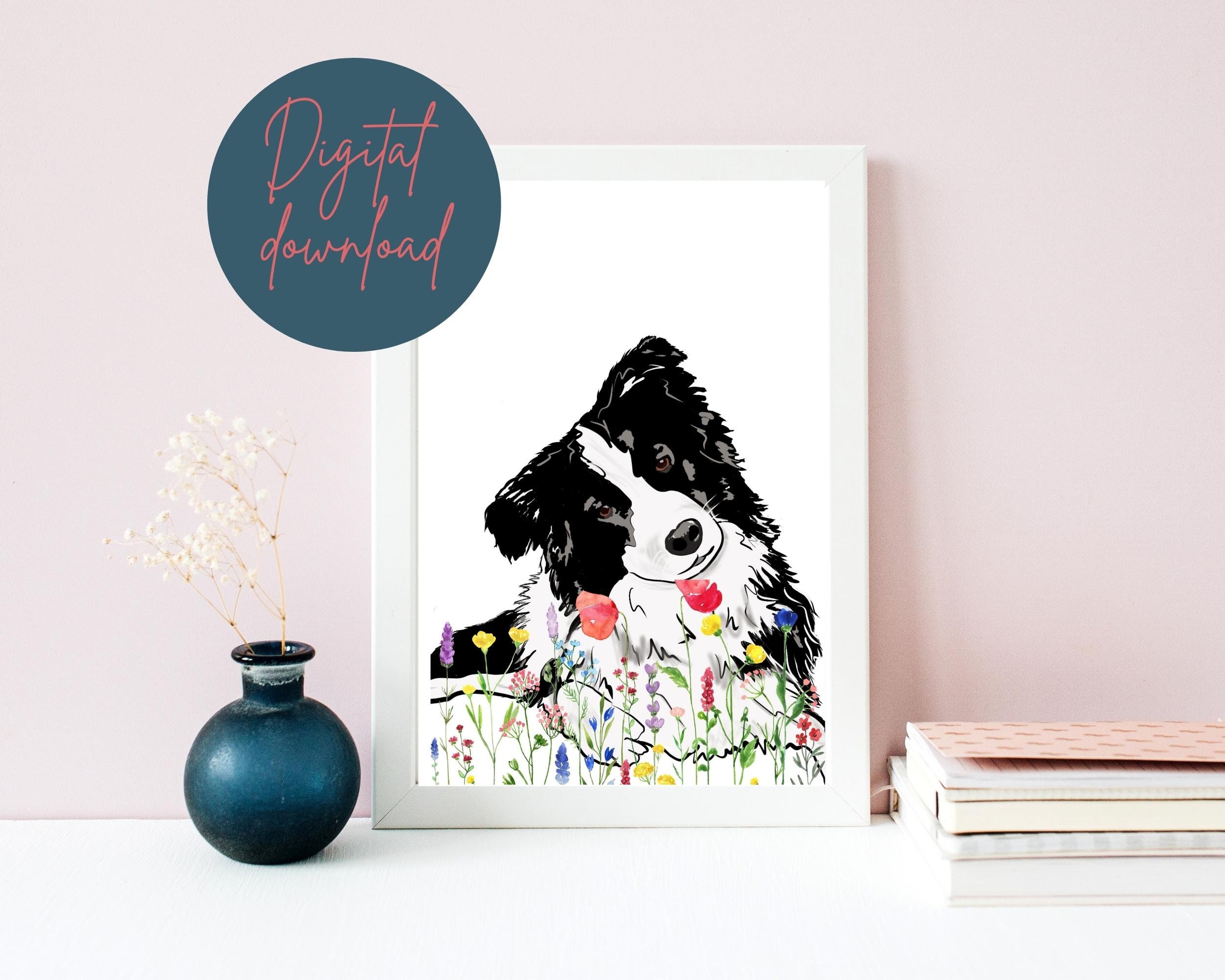 Border Collie Printable Art Piece, Digital Download - Etsy