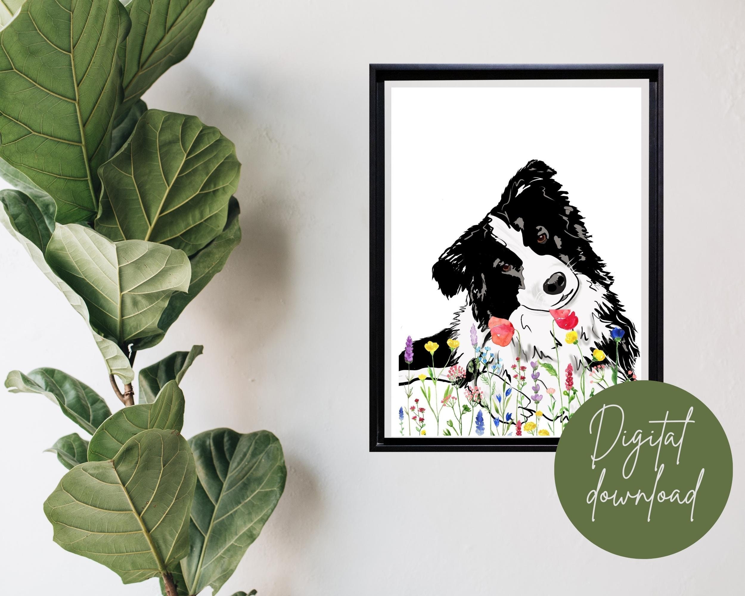 Border Collie Printable Art Piece, Digital Download - Etsy