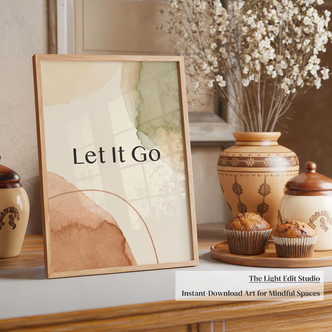 Let It Go Quote Wall Art Printable, Minimalist Calm Decor, Modern ...