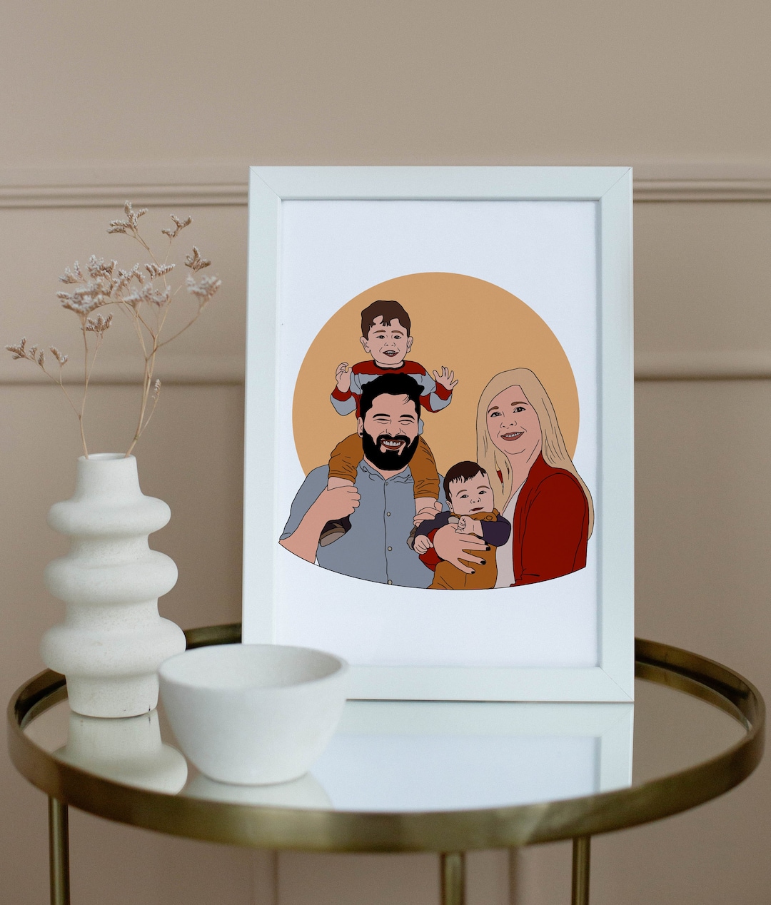 Family Portrait, Kids Portrait, Digital Portrait, Portrait From Photo ...