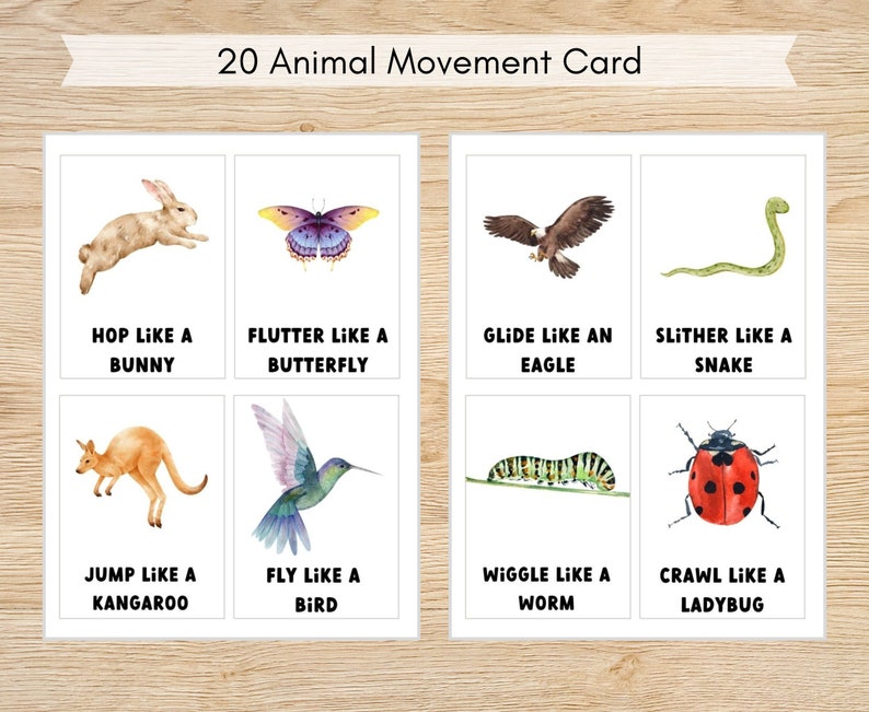 Animal Movement Cards, Movement Activity, Action Cards, Circle Time ...