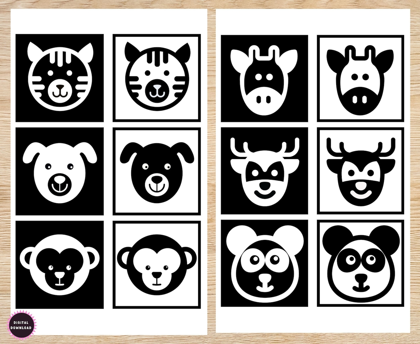 120 Printable Sensory Flashcards, High-contrast Newborn Card,visual ...