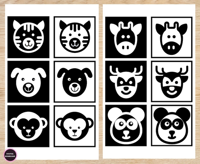 120 Printable Sensory Flashcards, High-contrast Newborn Card,visual ...