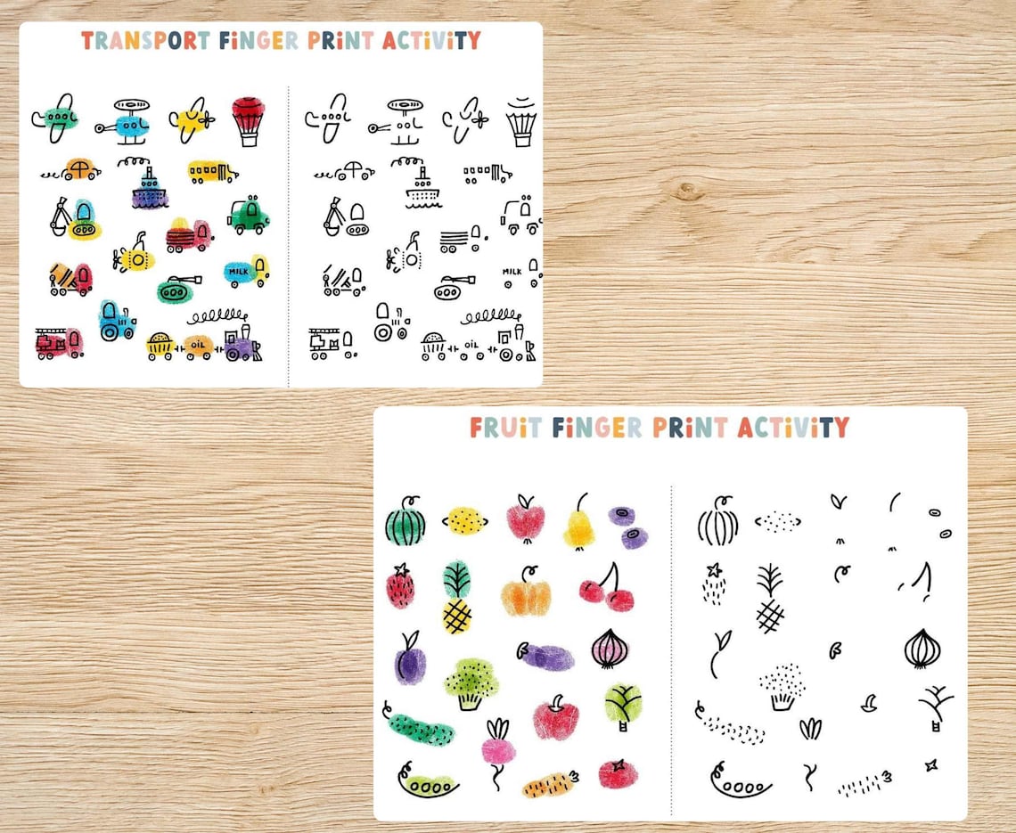 Kids Fingerprint Printables, Fingerprint Art, Personalised Gift ...