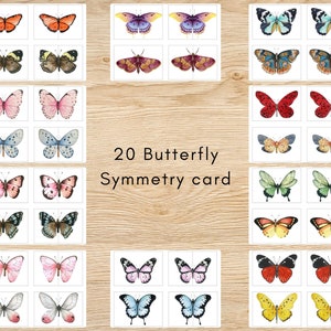 Butterfly Matching Card Game, Symmetry Puzzle, Butterfly Pattern Card ...