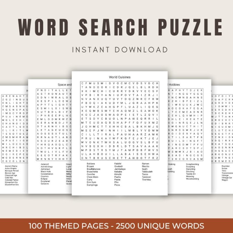 Themed Puzzle Book - Etsy